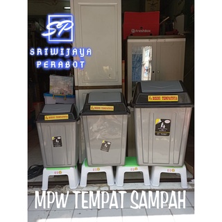 Jual MPW TEMPAT SAMPAH SILVER METALIK 5-10-15-20-42-55-65-100L MPW | Shopee Indonesia