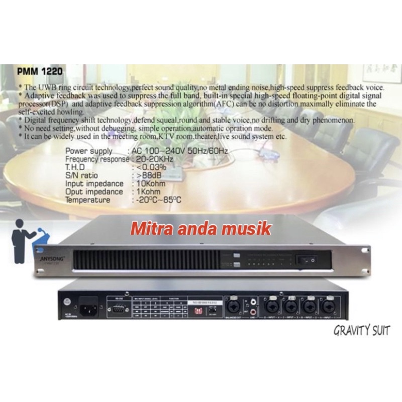 Jual anti feedback mic microphone digital frequency feedback suppressor ...