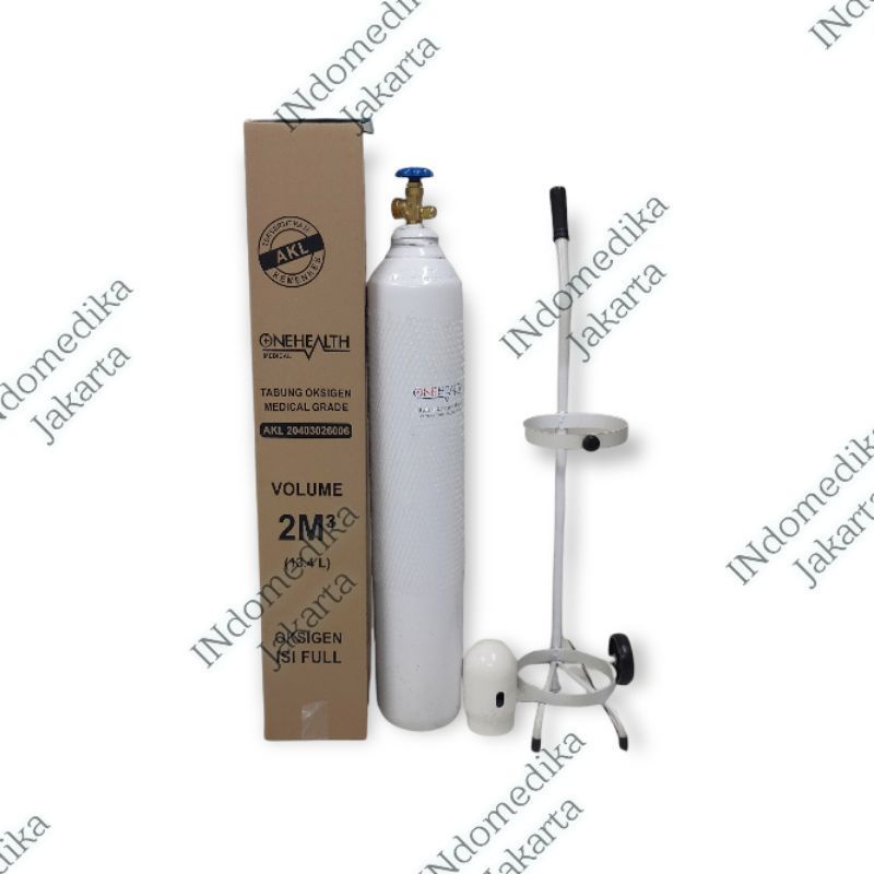 Jual Tabung oksigen 2m3 + isi / Troli diluar regulator | Shopee Indonesia
