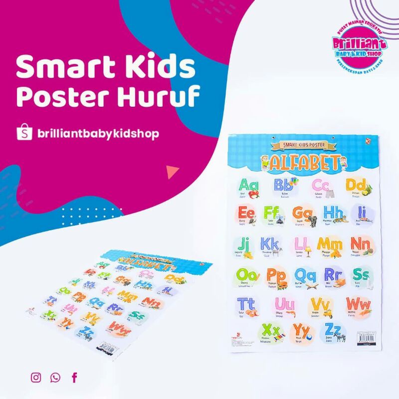 Jual Poster Anak Smart Kids Poster Alfabet | Shopee Indonesia