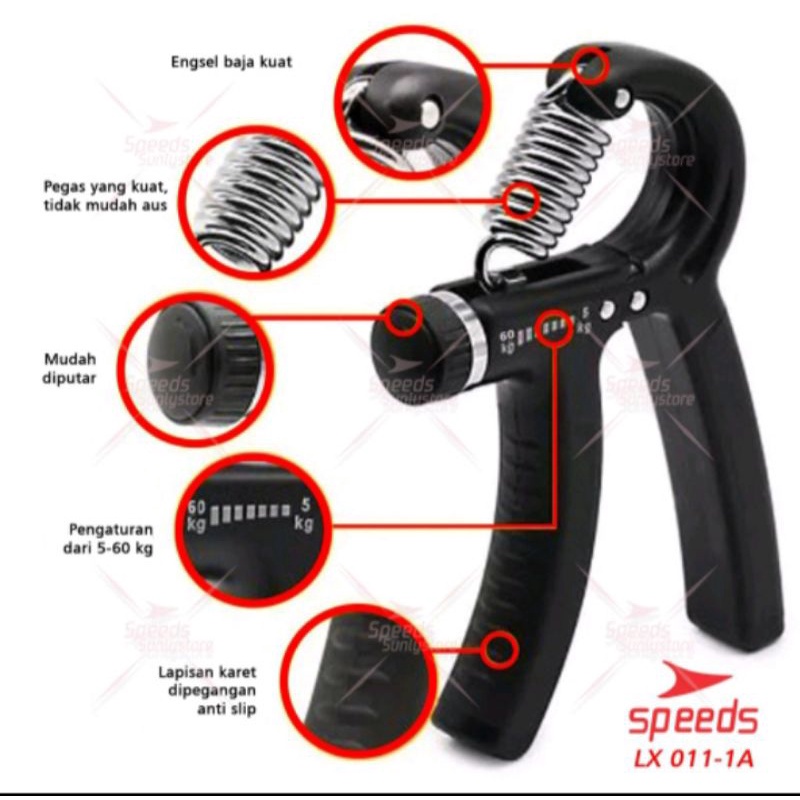 Jual SPEEDS Handgrib Hand Grip 5-60 kg Alat Bantu Fitnes Olahraga Otot ...