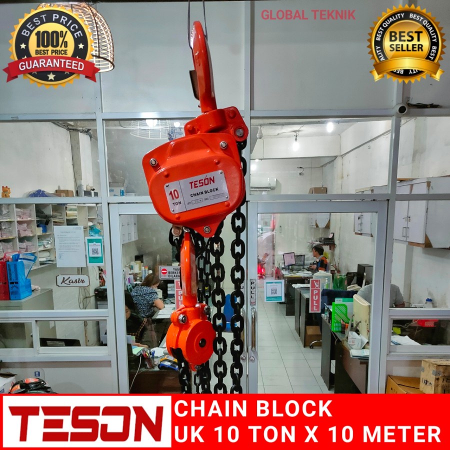 Jual Chain Block 10T x 10M / Chain Hoist 10T x 10M / Katrol 10 Ton x 10 Meter | Shopee Indonesia
