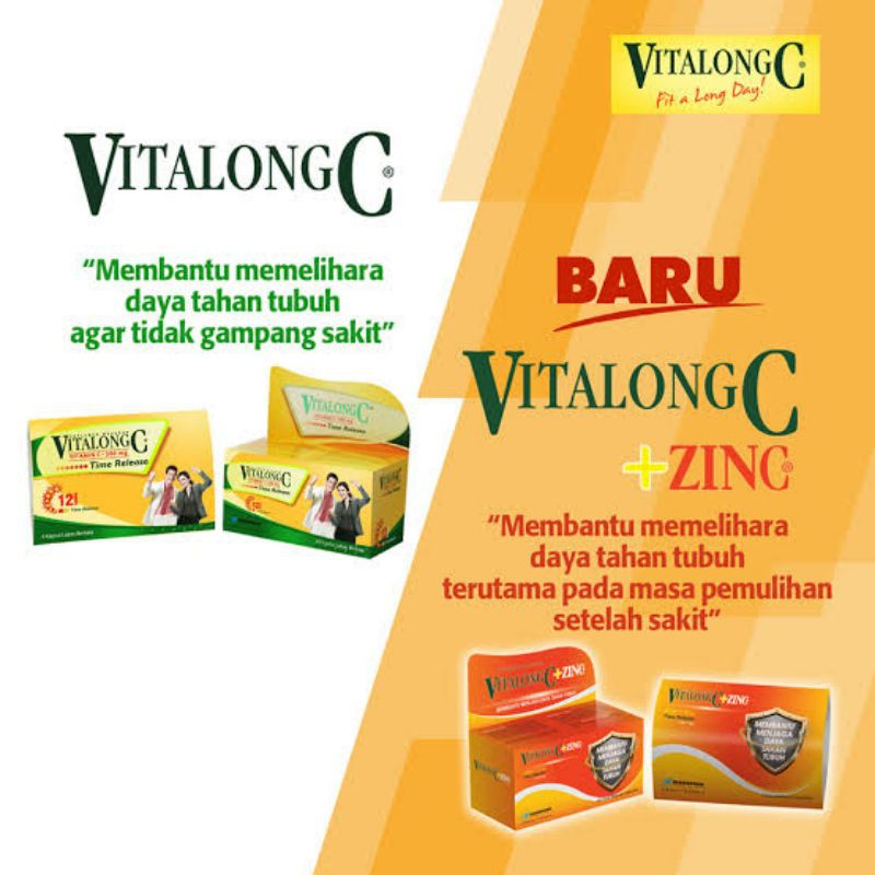Jual Vitalong C Vitalong C Zinc Vitamin C 500mg Botol isi 30 kaplet ...