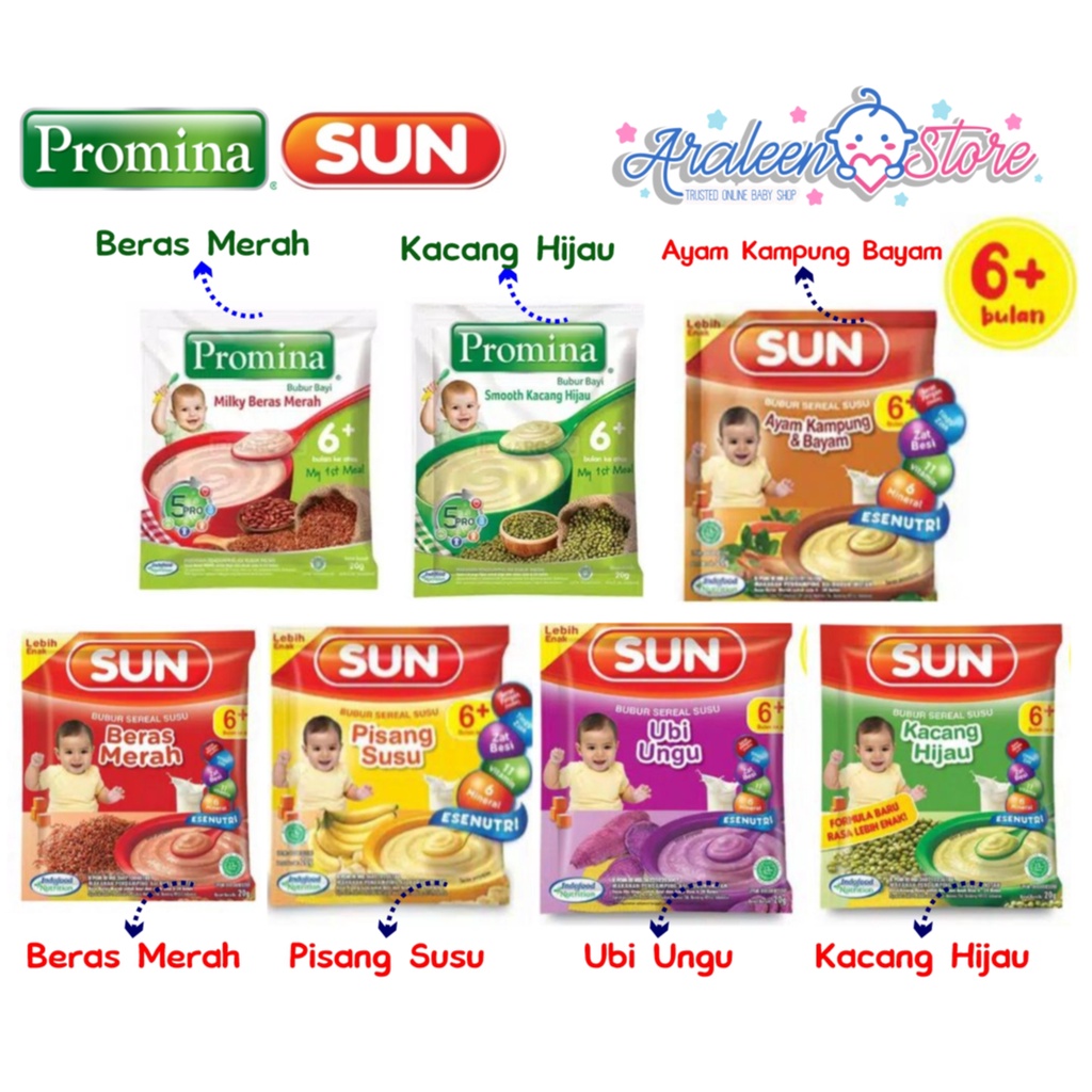 Jual SACHET SUN & PROMINA Bubur Sereal untuk bayi mulai usia 6 Bulan ...
