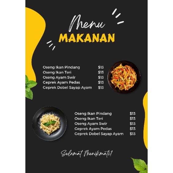 Jual Desain Daftar Menu Makanan Kekinian | Shopee Indonesia