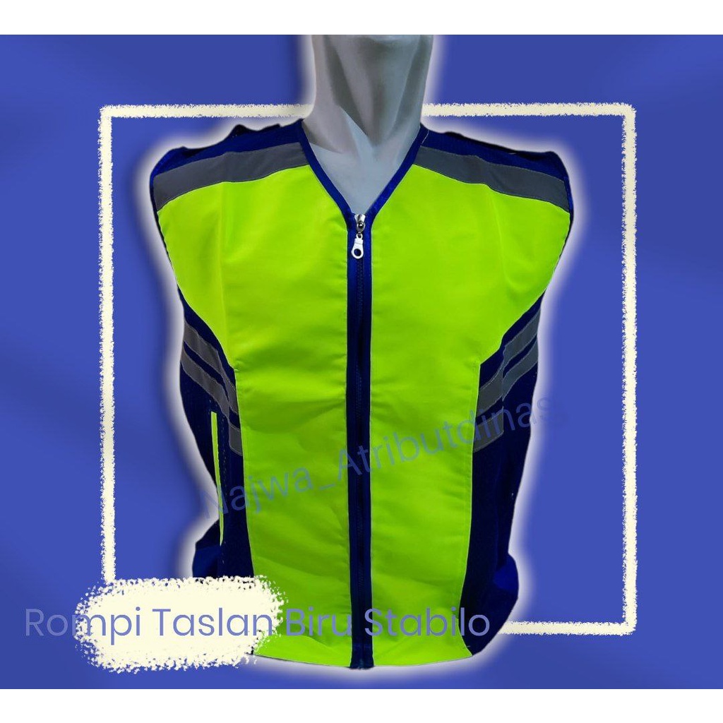 Jual Rompi Taslan Iga Biru Stabilo | Rompi Taslan Touring | Rompi ...