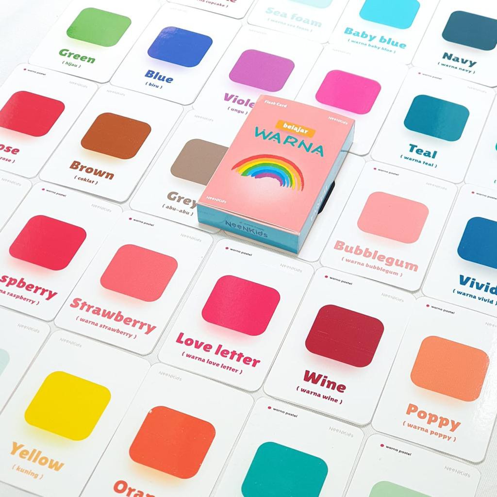 Jual Neenkids Flashcard Belajar Mengenal Warna Edutoys Mainan Kartu ...