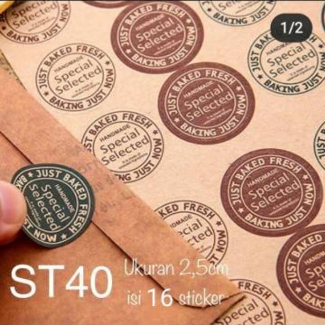 Jual 2 lembar ST40 Stiker Sticker Fresh Baked Label Box Kemasan Roti ...