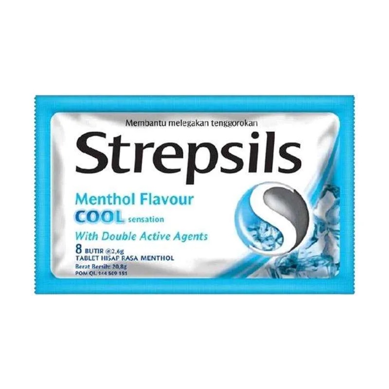 Jual Strepsils Menthol Flavour 8 butir Tablet Hisap Pelega Tenggorokan ...