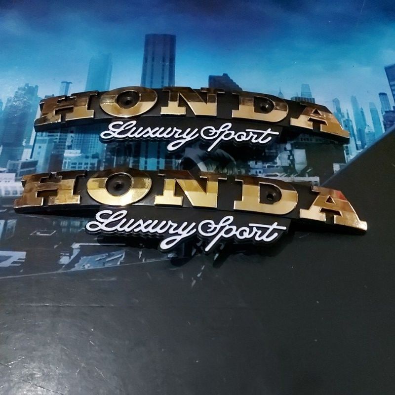 Jual sepasang emblem gl pro plastik chrome timbul Honda tengki glpro gl ...