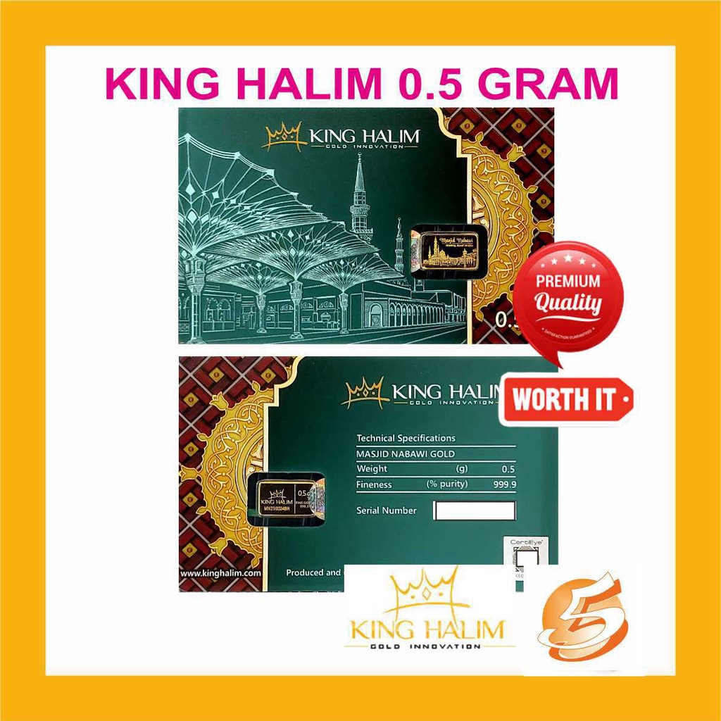 Jual Emas Logam Mulia King Halim 0,5 0.5 gram Certieye edisi Masjid ...