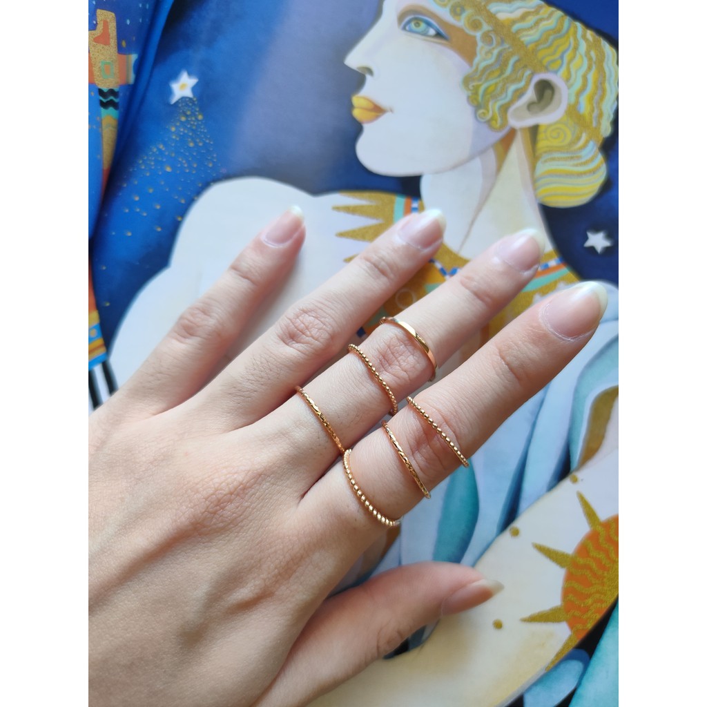 Jual Cincin stack polos UBS emas asli two way look | Shopee Indonesia