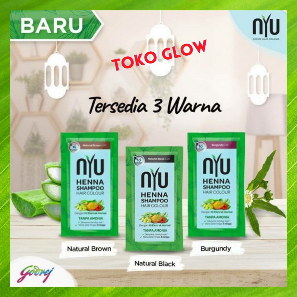 Jual NYU Henna Shampoo Hair Colour SACHET 20ml | Shopee Indonesia