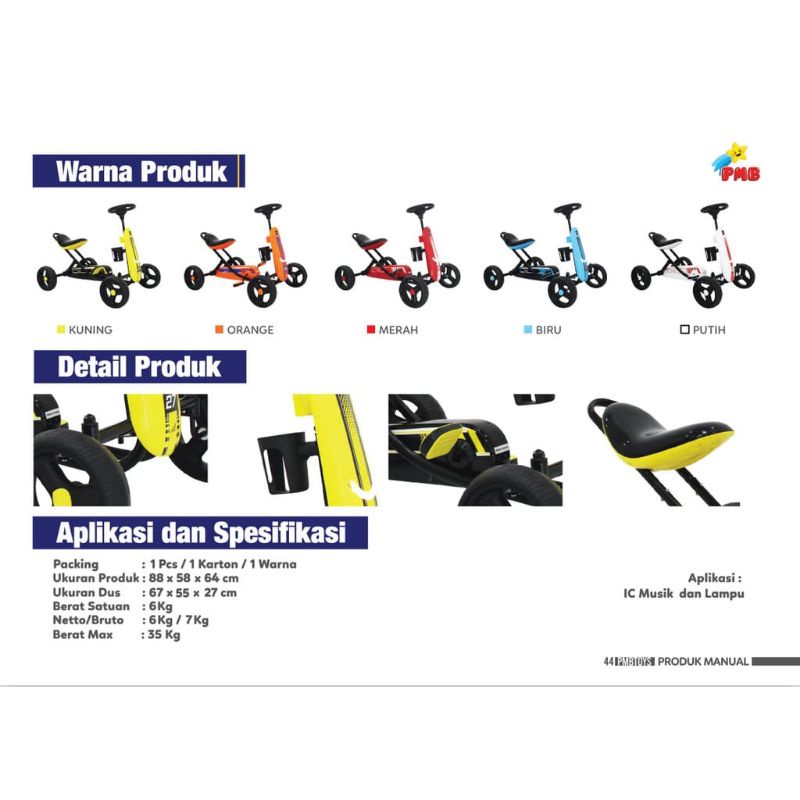 Jual Gokart gowes Tributo PMB sepeda Roda Empat gowes | Shopee Indonesia