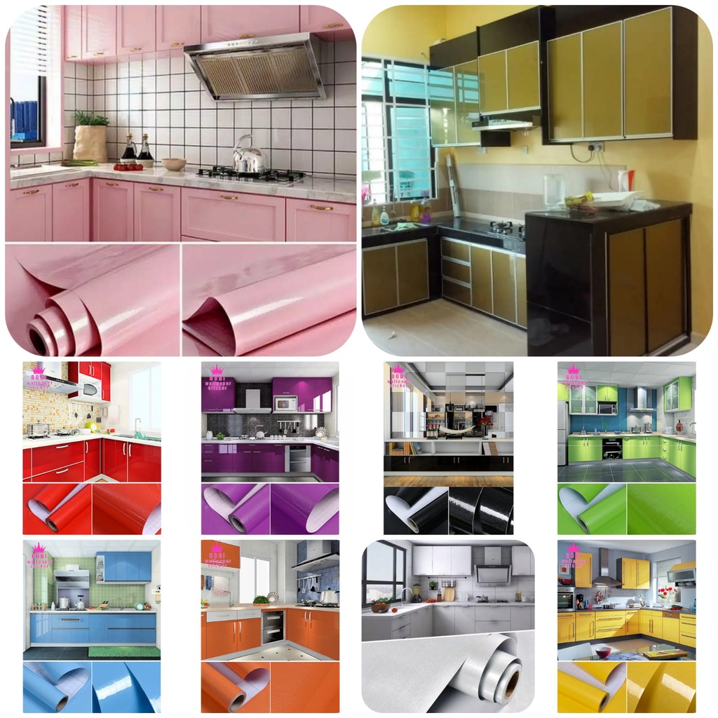 Jual DEKORASI STIKER DAPUR GLOSSY PERLENGKAPAN DAPUR WALLPAPER KITCHEN ...