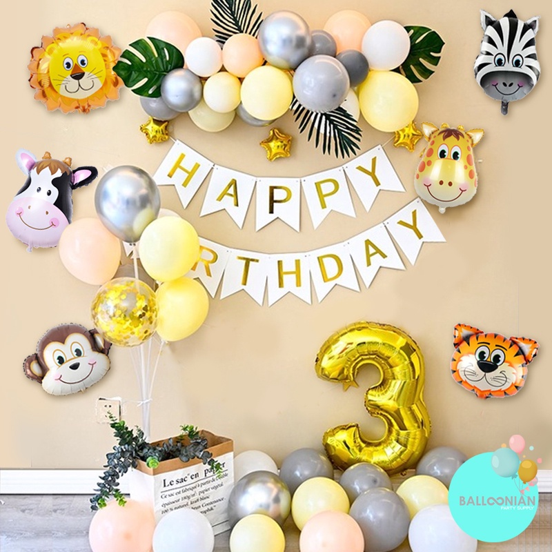 Jual JUNGLE CHAIN DEKORASI SET/PAKET DEKORASI ULANG TAHUN ANAK/BALON ...