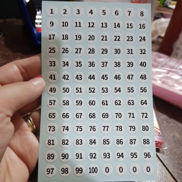 Jual Stiker angka 1-100 untuk kode angpao wedding nikah | Shopee Indonesia