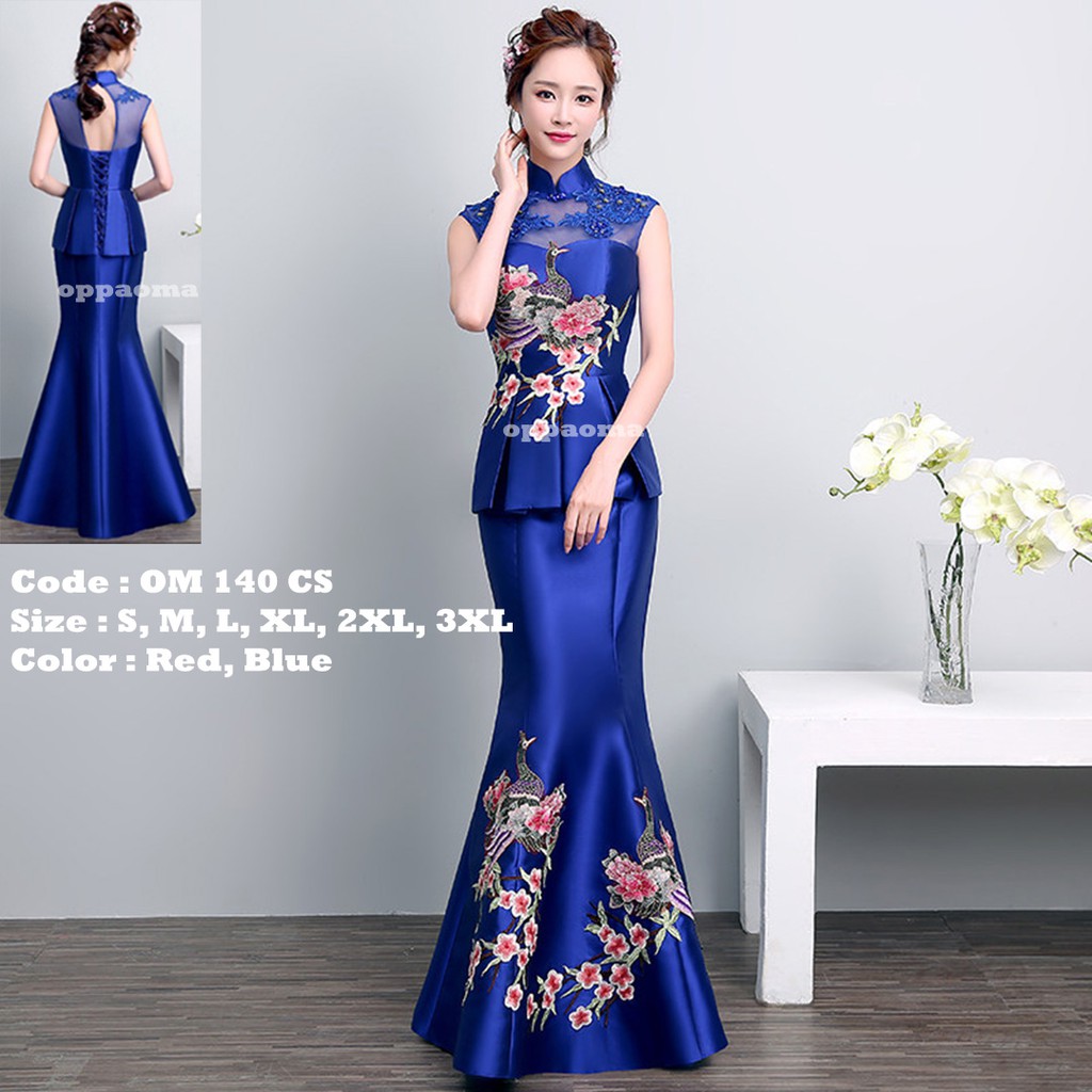 Jual Gaun cheongsam putri duyung oppaoma OM 140 CS | Shopee Indonesia