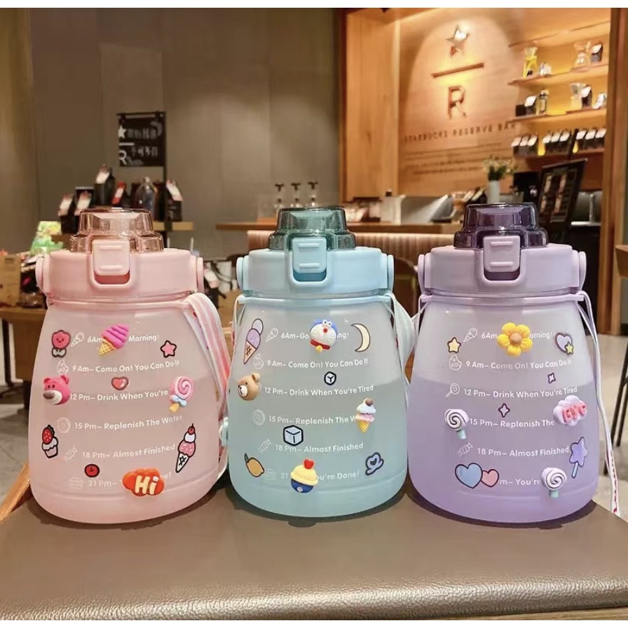 Jual Botol Minum Time 1400 ML Free STiker 2D dan 3D Big Belly Gemoy 1 ...