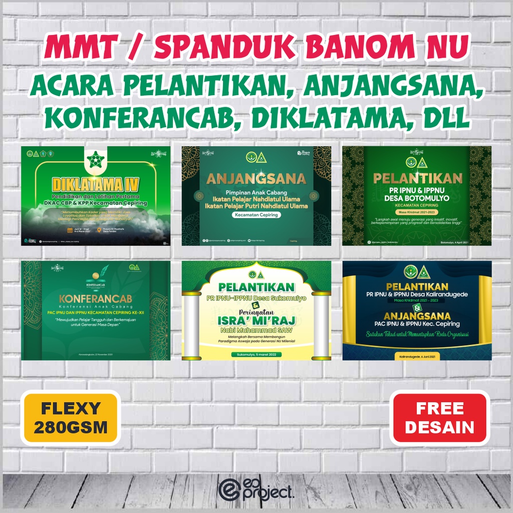 Jual Cetak MMT / Banner / Spanduk / Backdrop BANOM NU PELANTIKAN, ANJANGSANA, KONFERANCAB ...