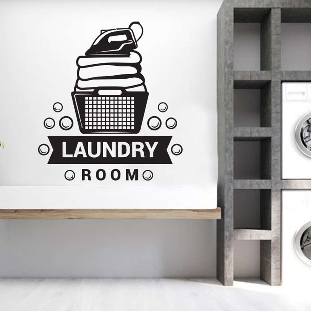 Jual Stiker Dinding Laundry Large Clothing Vinyl Wall Sticker Home ...
