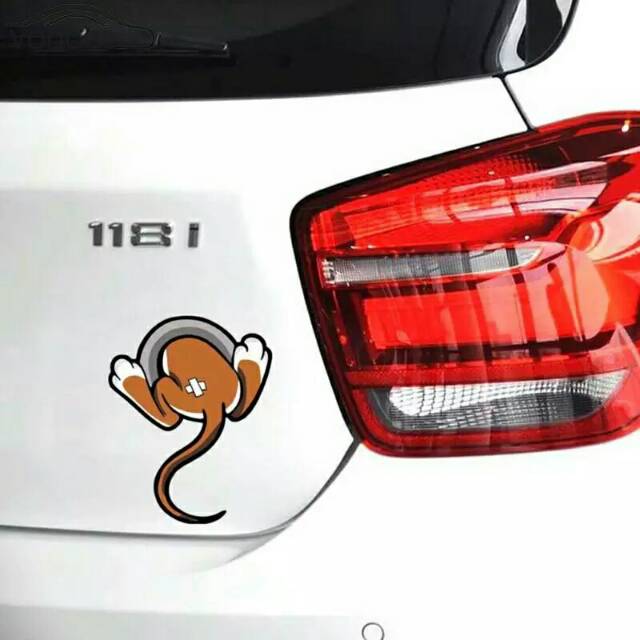 Jual Stiker mobil motor model ekor tikus lucu unik Indonesia|Shopee ...