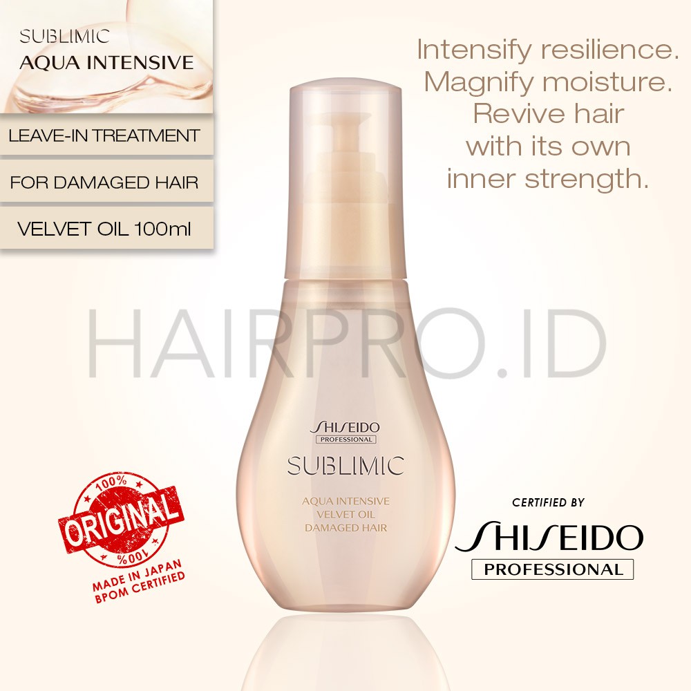 Jual NEW Shiseido Professional SUBLIMIC AQUA INTENSIVE VELVET OIL 100ml (Hair Leave-in) | Shopee ...
