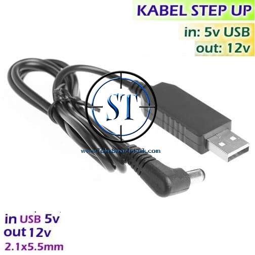 Jual Kabel USB Power Supply Right Angle L Dc 5v To 12v Step Up ...