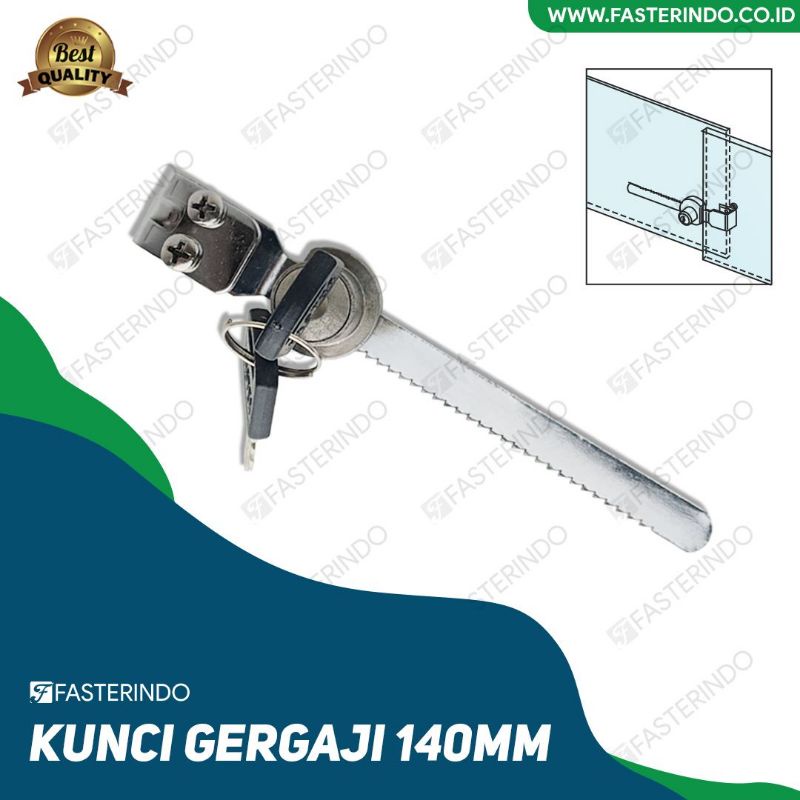 Jual Kunci Etalase Kaca Gergaji 140mm Faster / Kunci Etalase Kaca Geser | Shopee Indonesia