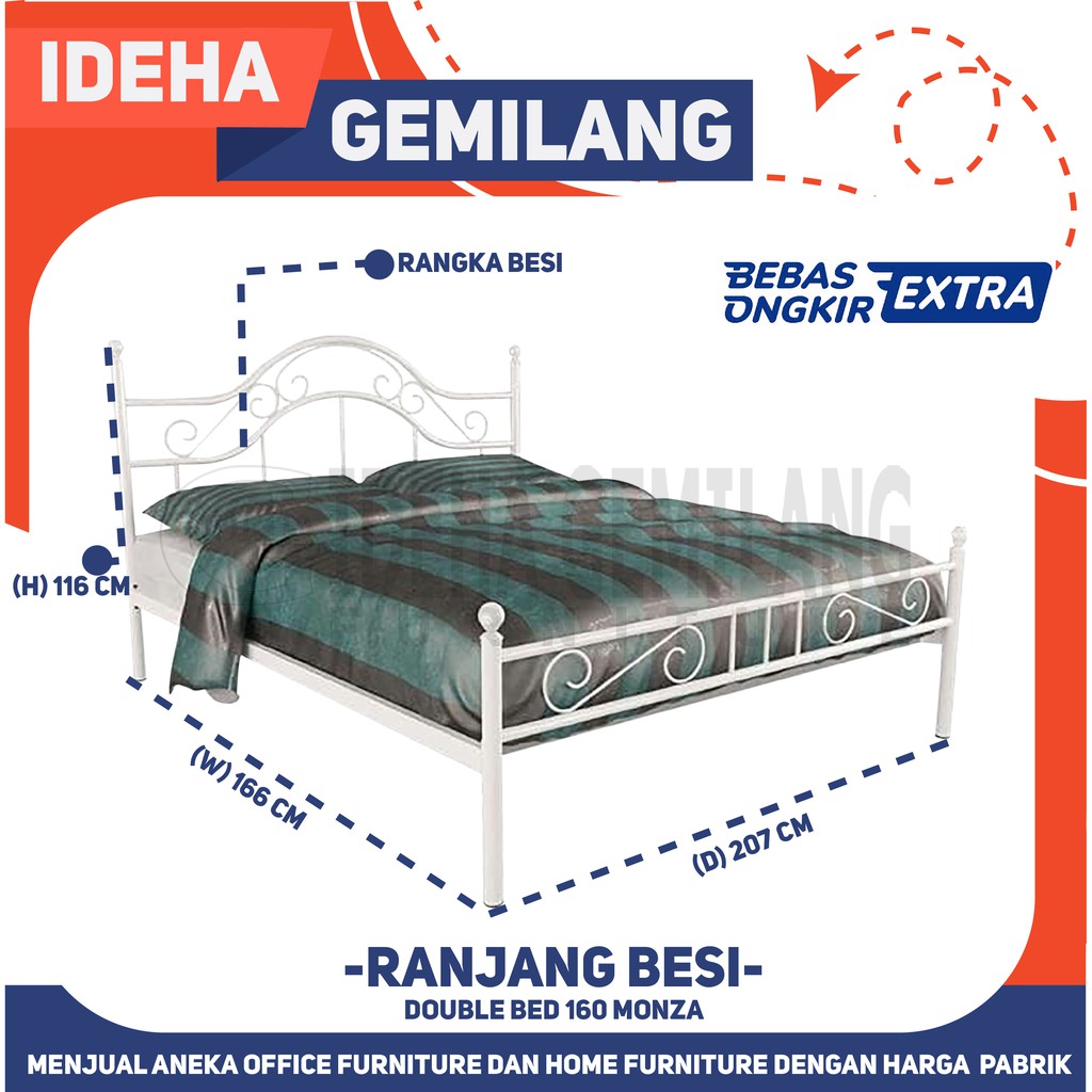 Jual Ranjang Double Bed 160 Monza | Shopee Indonesia