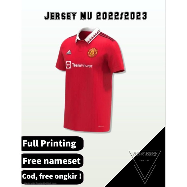 Jual Jersey MU 2022 2023 Full Printing Free Nameset | Shopee Indonesia