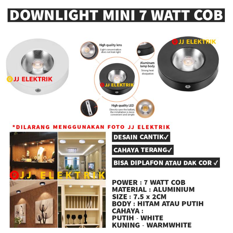 Jual Lampu LED Downlight Outbow Spotlight COB Spot Light Sorot 5W 5 ...