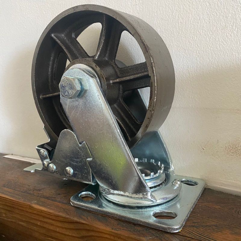 Jual RODA TROLLEY TROLI BESI CAST IRON 6 INCH TIPE HIDUP+REM | Shopee ...