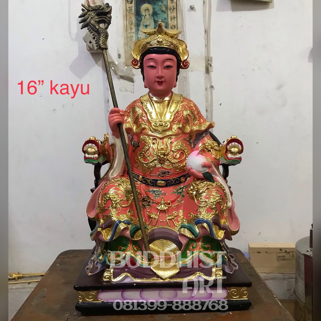 Jual Patung Dewi wang Mu niang niang/ong bu niu niu 12 inch kayu ...