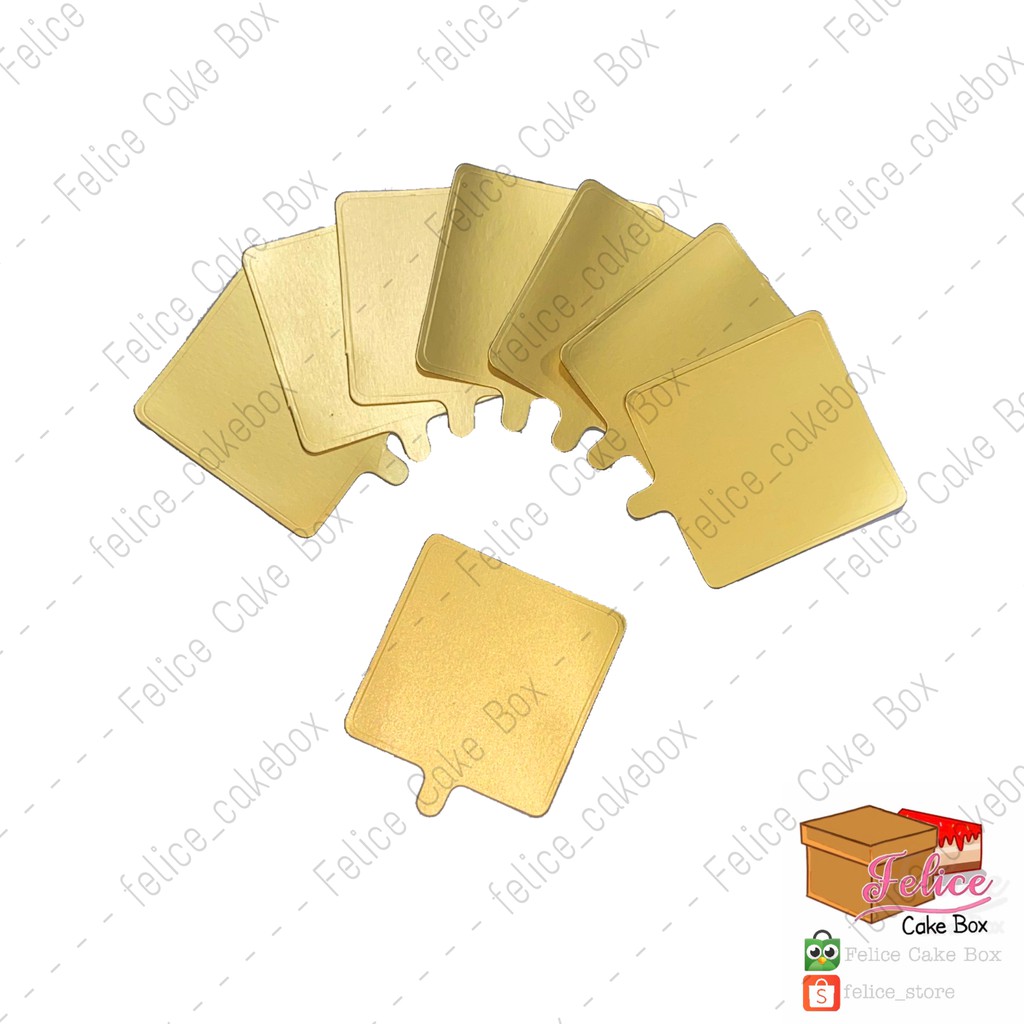 Jual TATAKAN EMAS PERSEGI MINI CAKE 8X8 CM isi 25 pcs / TATAKAN KUE ...