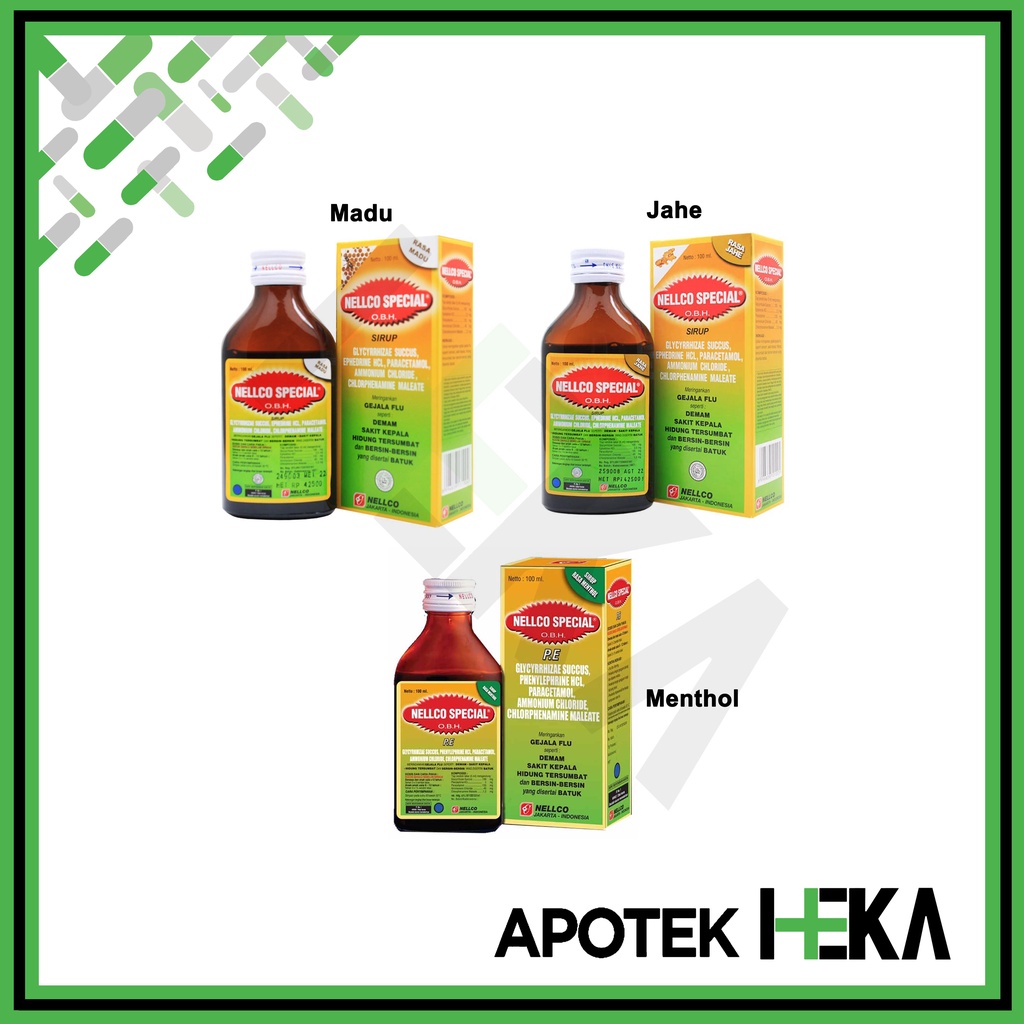 Jual OBH Nellco Special Sirup Obat Batuk Hitam 100 ml Jahe Madu Menthol ...
