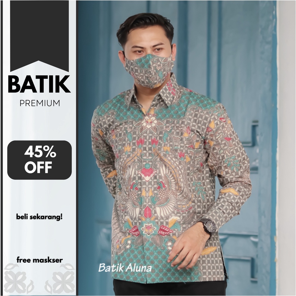 Jual Baju batik Pria Lengan Panjang Premium Batik Kantoran Batik ...