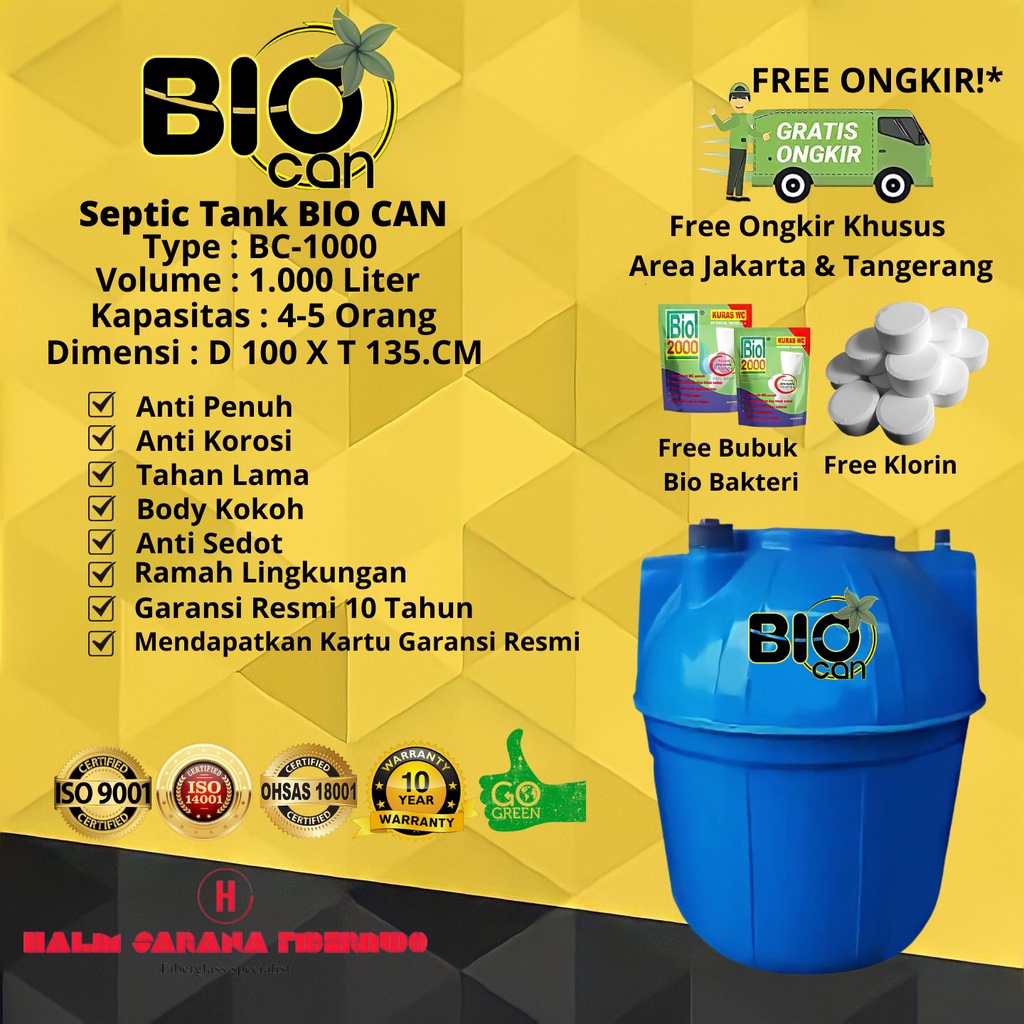 Jual Septic Tank Bio Biotank Biofil Biotech Biotaff Sepiteng 1000 Liter ...