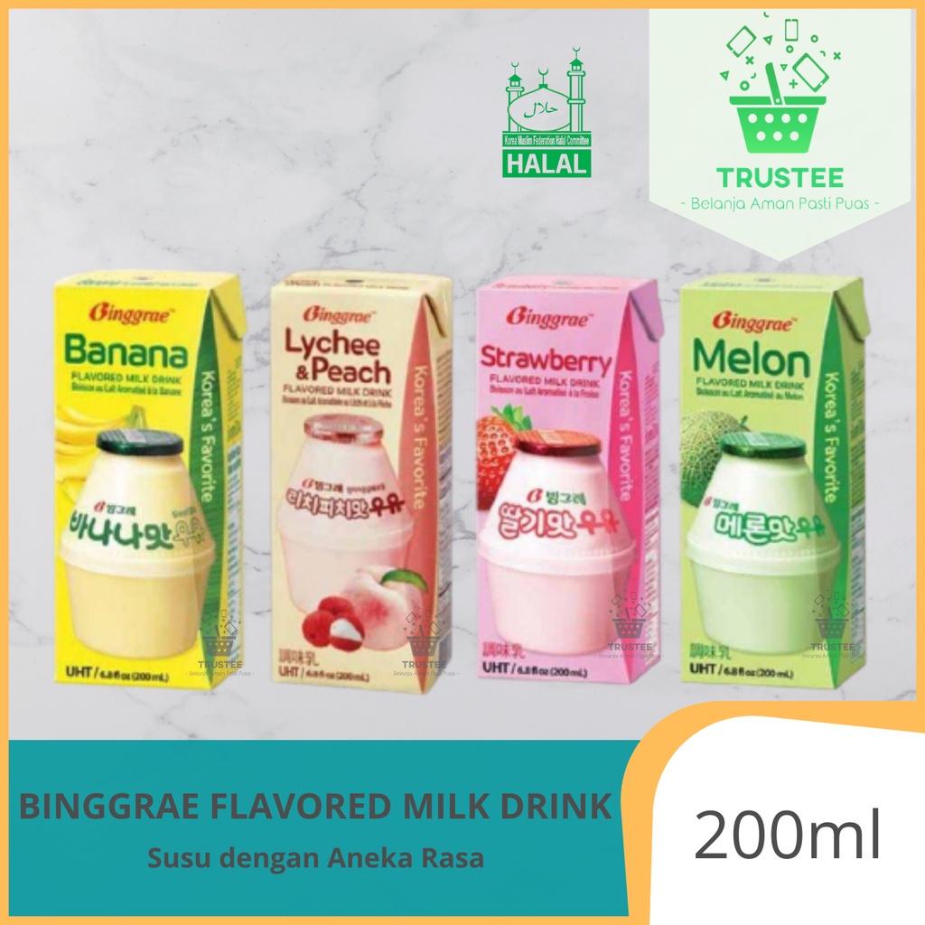 Jual BINGGRAE MILK BANANA / MELON / STRAWBERRY / LYCHEE & PEACH - Susu ...