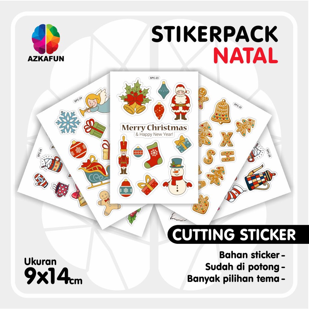 Jual STICKER PACK NATAL - stiker hampers natal - sticker thumbler ...