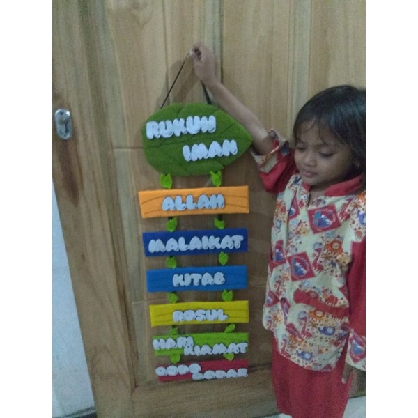 Jual hiasan dinding rukun iman/rukun islam/budaya 5s/nama malaikat/nama hari/nama bulan | Shopee ...