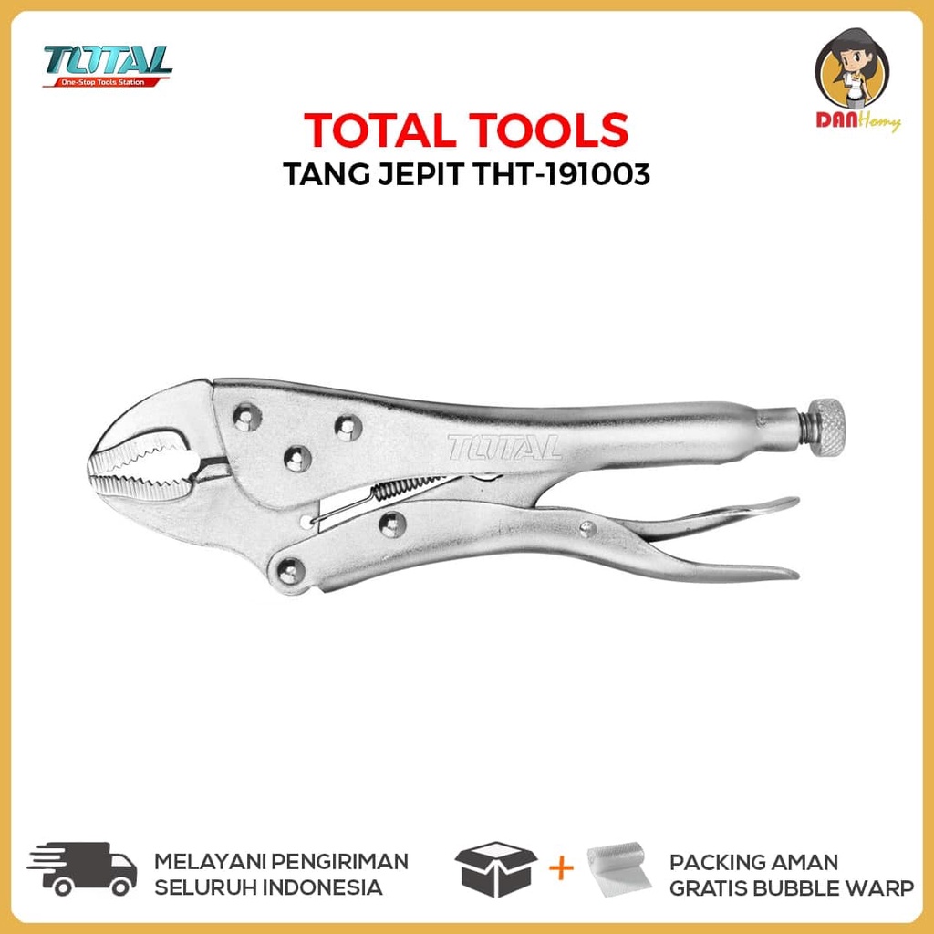 Jual TANG JEPIT LENGKUNG UKURAN 10" TOTAL TOOLS CURVED JAW LOCKING THT ...
