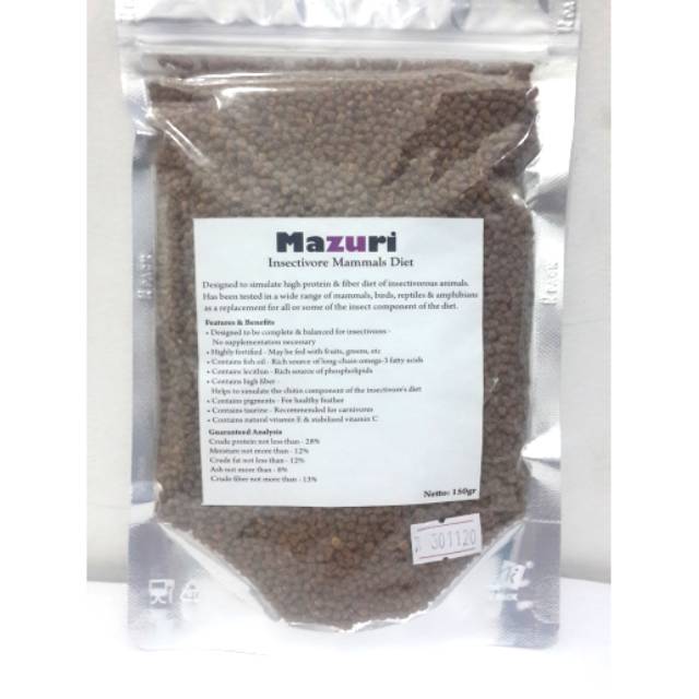 Jual Mazuri Insectivore Mammals Diet Isi 150gr, Pellet Hewan Pemakan ...