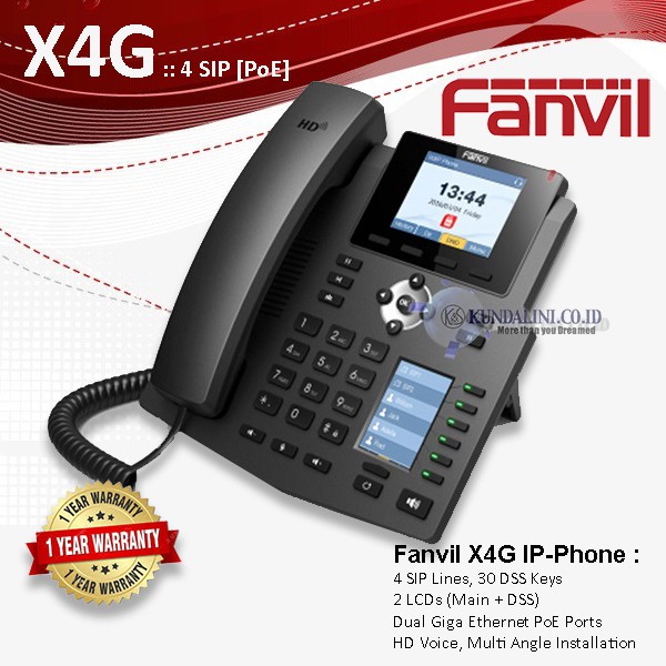 Jual Fanvil X4G High-End Enterprise Desktop IP Phone [PoE] | Shopee ...