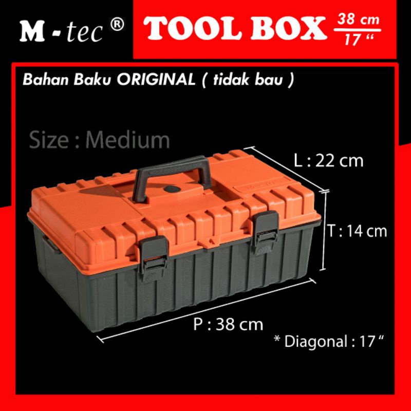 Jual Tool Box M-TEC size Medium, Kotak Alat, Kotak Pekakas, Kotak ...