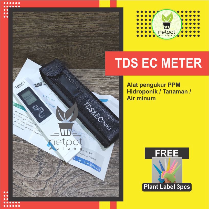 TDS & EC Meter (Hold) - Alat Pengukur Kandungan Nutrisi Hidroponik (PPM ...