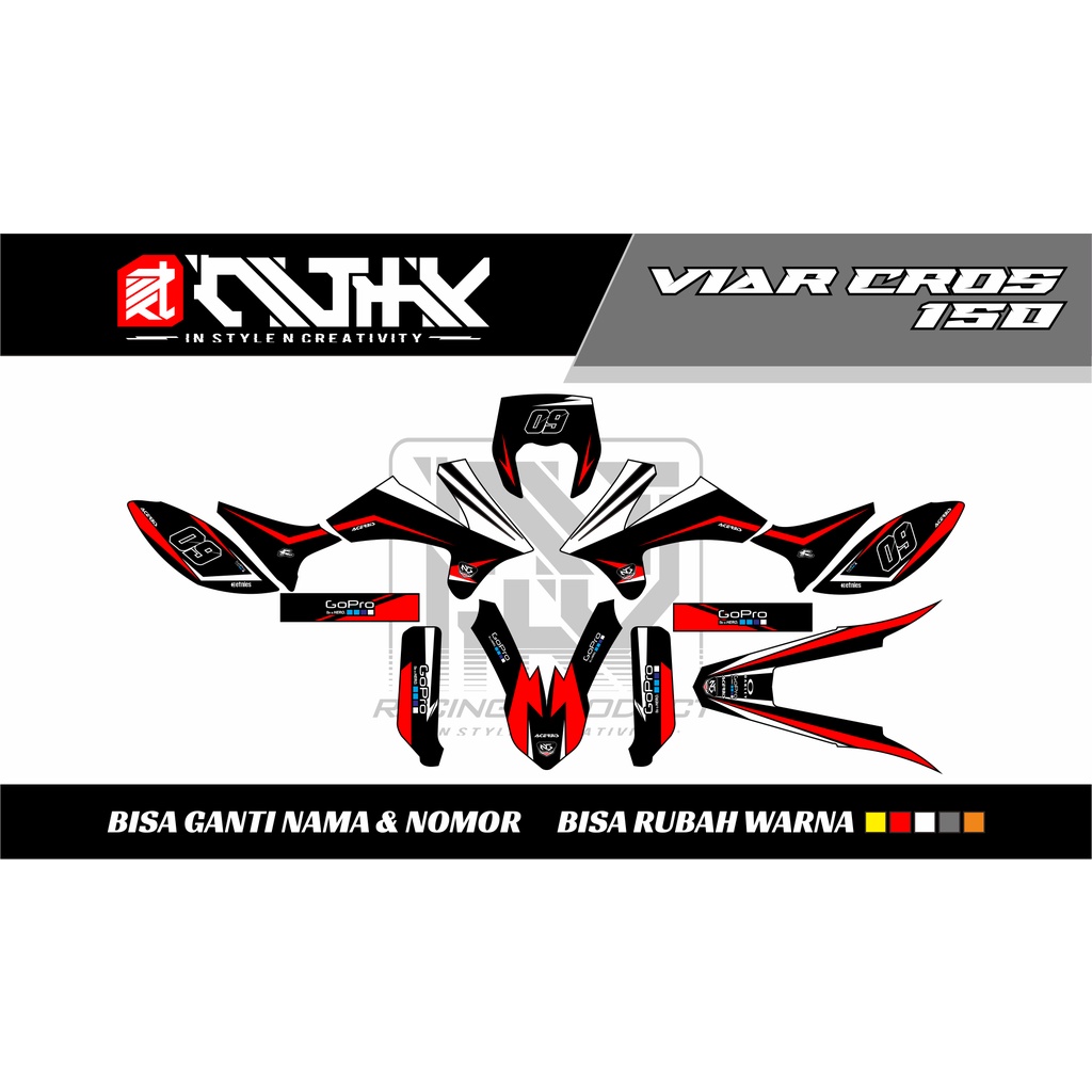 Jual DECAL VIAR CROSS DESAIN CUSTOM | Shopee Indonesia