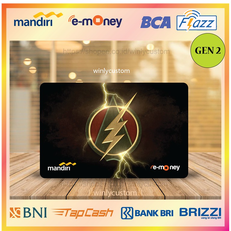 Jual KARTU EMONEY ETOLL SUPERHERO LOGO THE FLASH E MONEY MANDIRI FLAZZ ...