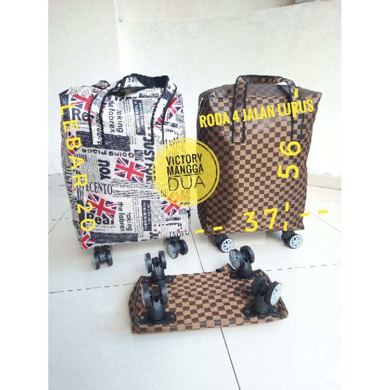 Jual Tas Roda 4 Jalan Lurus Catur Folding Tote Shopping Bag Trolley ...