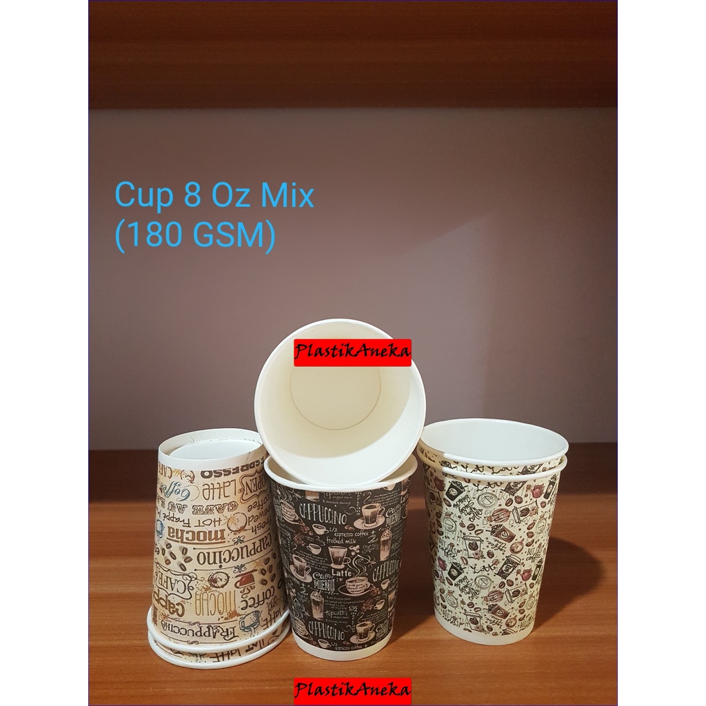 Jual Paper Cup 8 Oz Printing 180 Gsm, Cup Kertas, Gelas Kopi Kertas, Paper | Shopee Indonesia